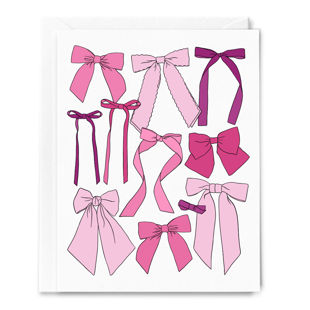 Pink Ribbon Bows Card – Sammy Gorin LLC