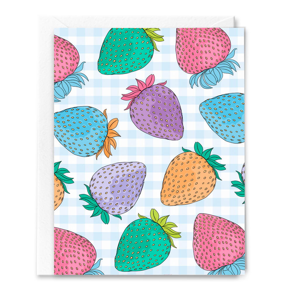 Colorful Strawberries Card – Sammy Gorin LLC
