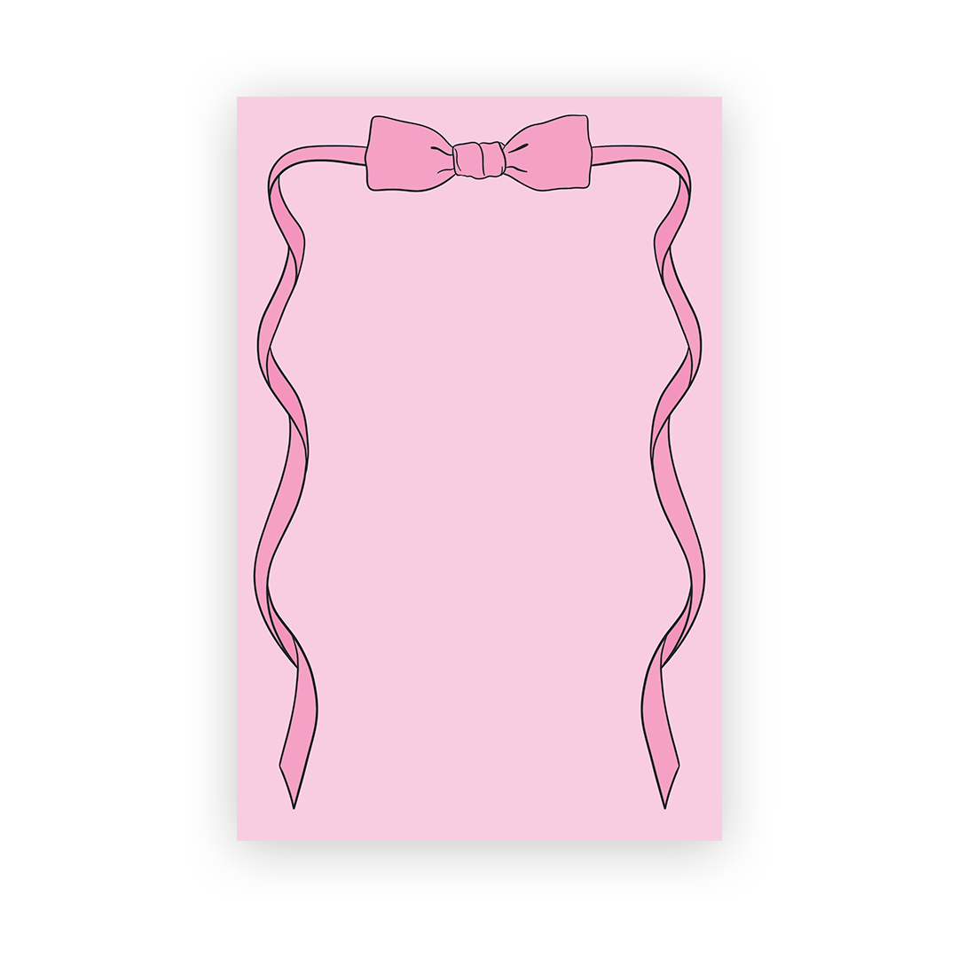 Pink Ribbon Bow Notepad – Sammy Gorin LLC