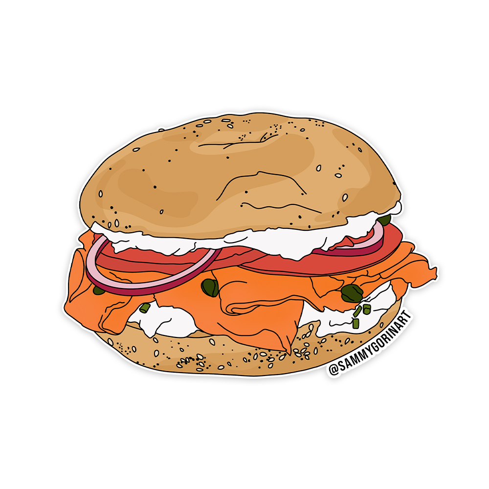 Bagel and Lox Sticker – Sammy Gorin LLC