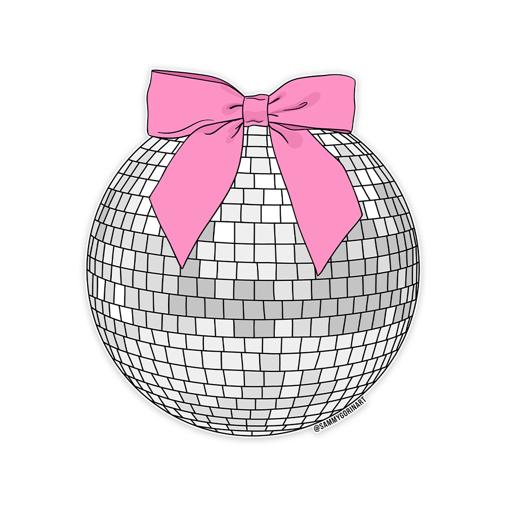 Pink Bow Disco Ball Sticker – Sammy Gorin LLC