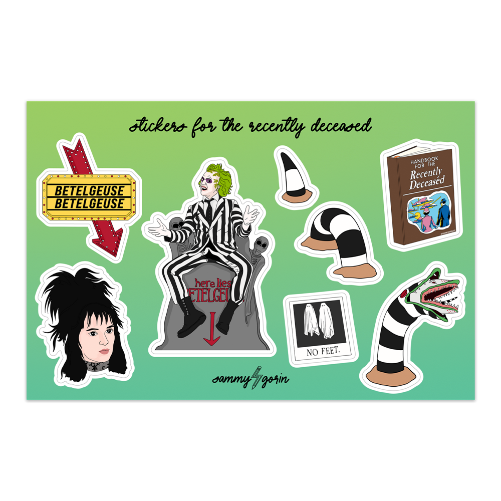 Stickers for the Recently Deceased Sticker Sheet – Sammy Gorin LLC