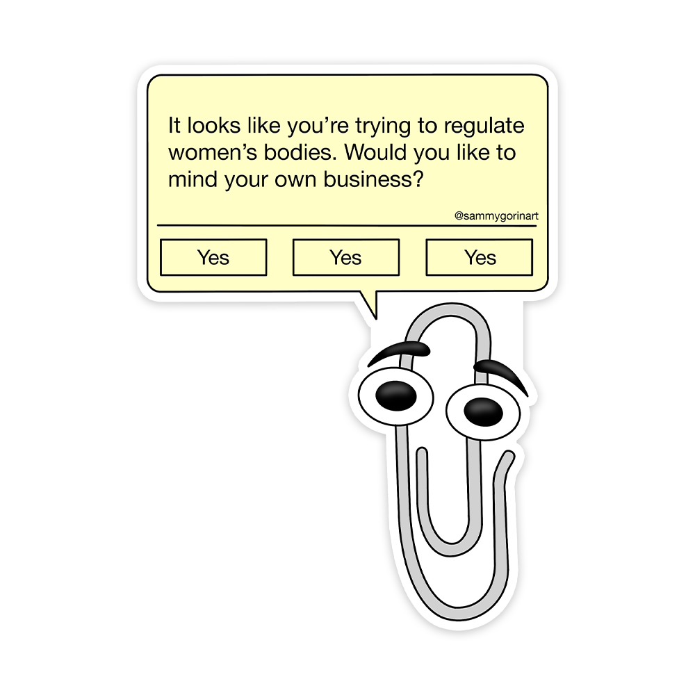 Pro-Choice Clippy Sticker – Sammy Gorin LLC