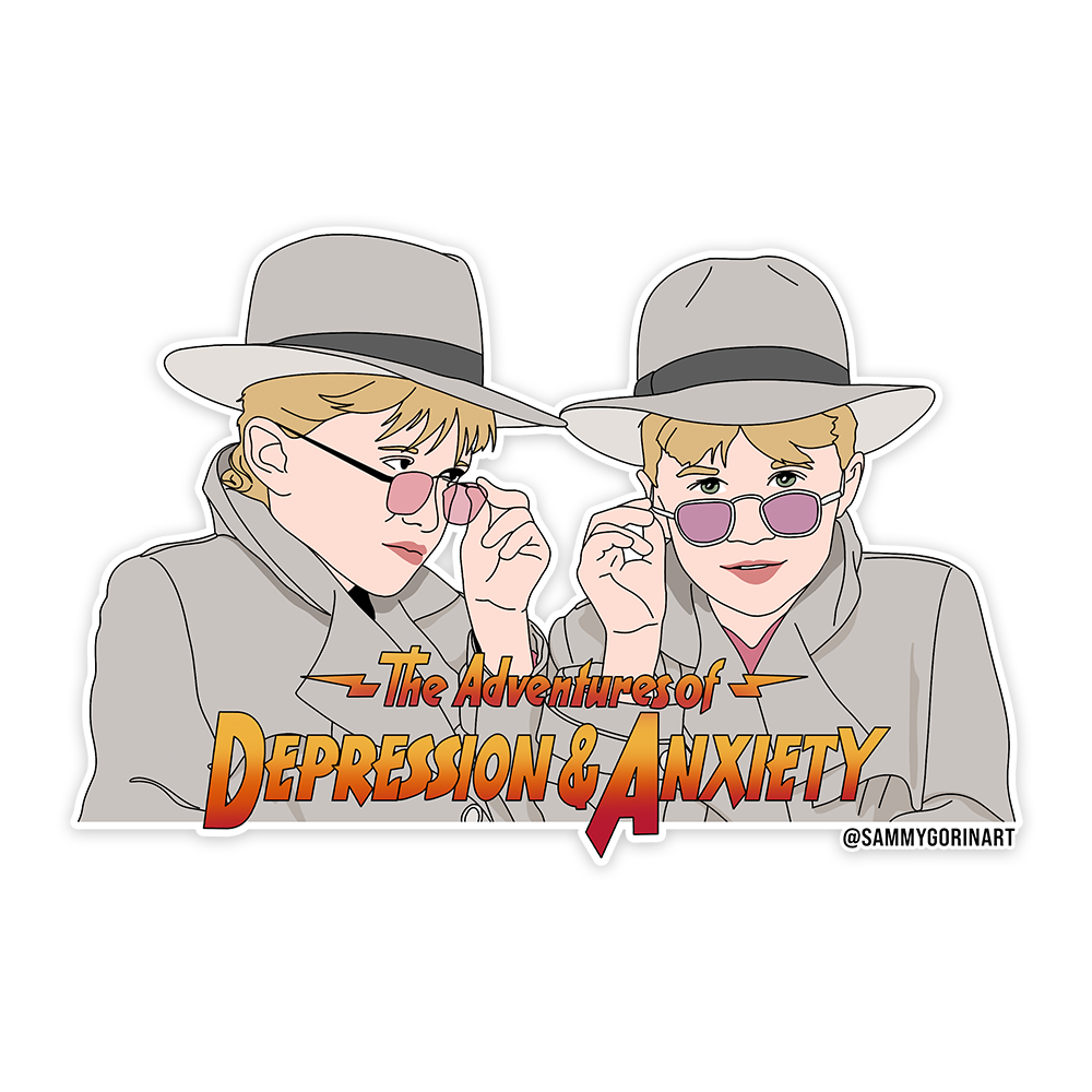 Adventures of Depression and Anxiety Sticker – Sammy Gorin LLC